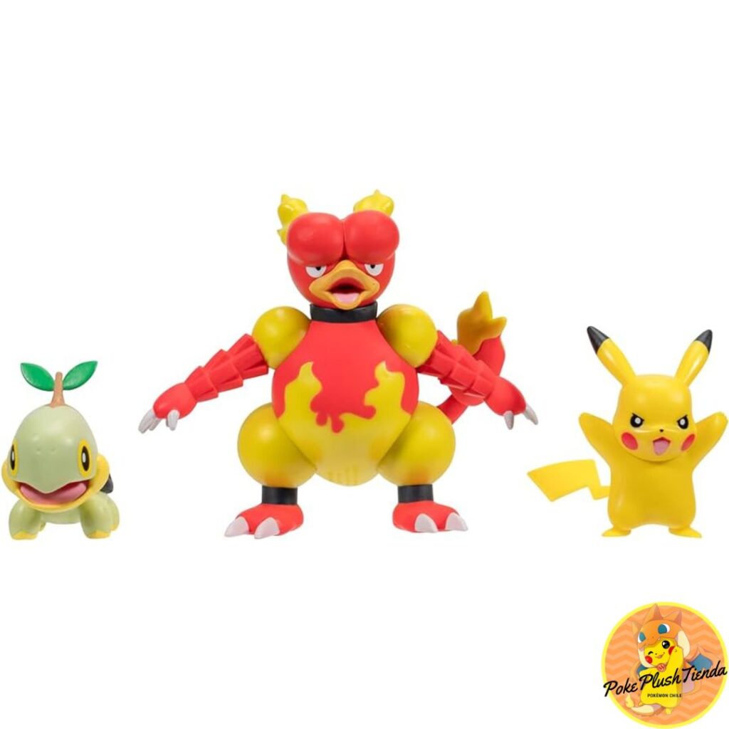Set 3 Figuras Pokémon Turtwig – Pikachu – Magmar – PokePlush