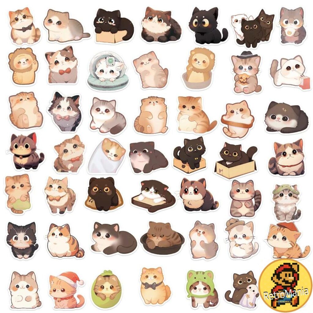 Set 25 stickers Gatos Cute – PokePlush