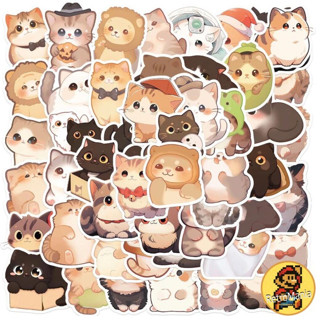 Set 25 stickers Gatos Cute – PokePlush